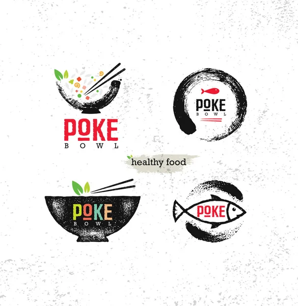 Poke bowl logo imágenes de stock de arte vectorial | Depositphotos