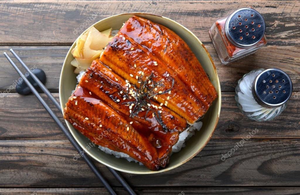 Japanese eel grilled with rice or Unagi don. — Stock Photo © lewzsan ...