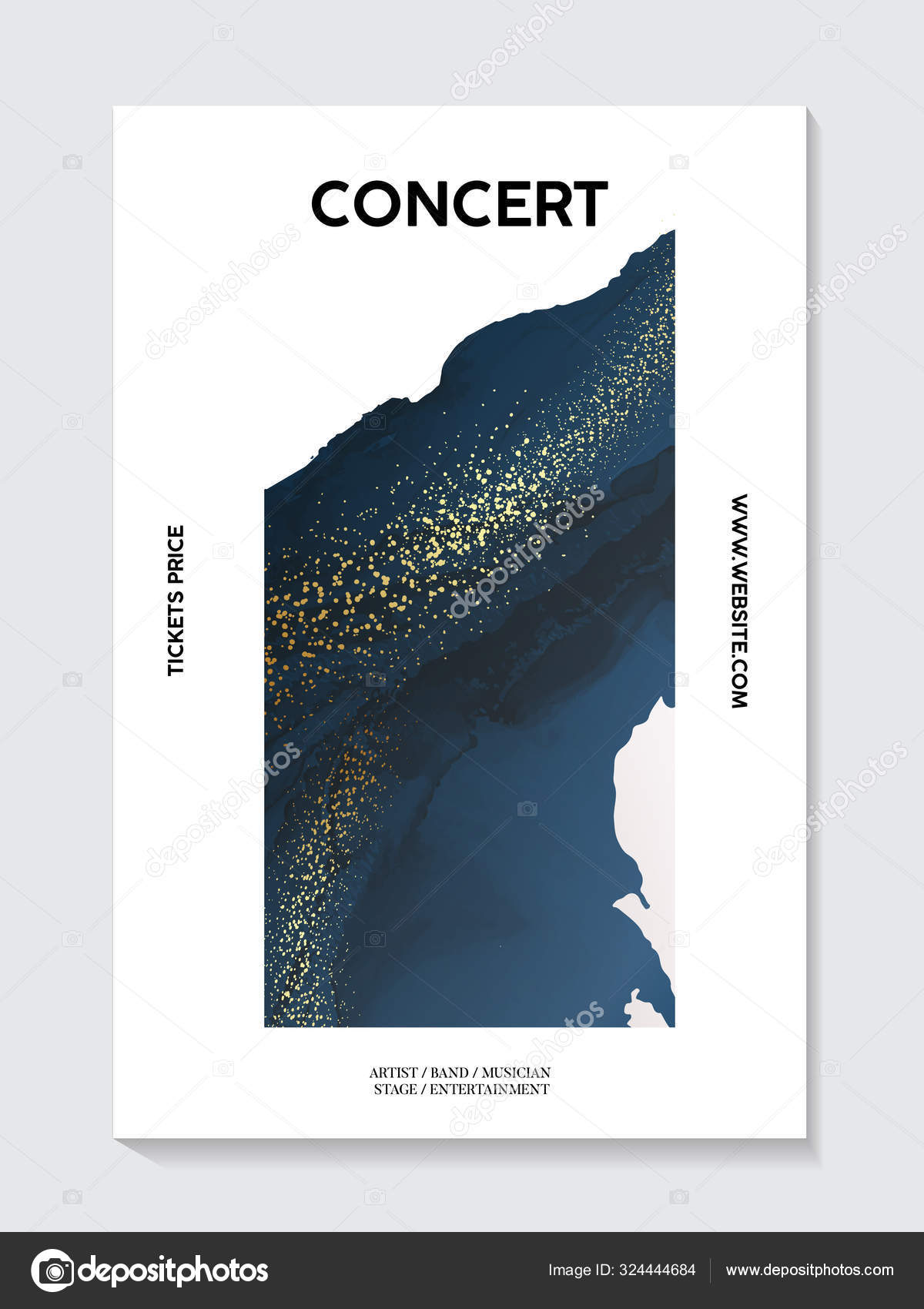 Phantom blue navy marble texture with gold foil soft texture concert ...