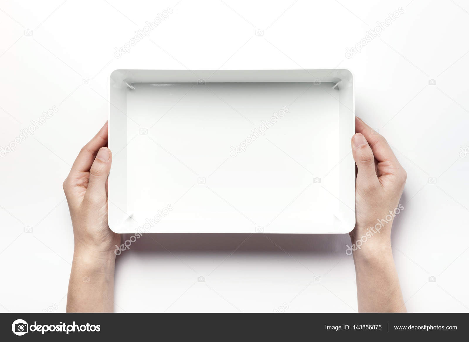 Holding a white box — Stock Photo © earlyspring #143856875