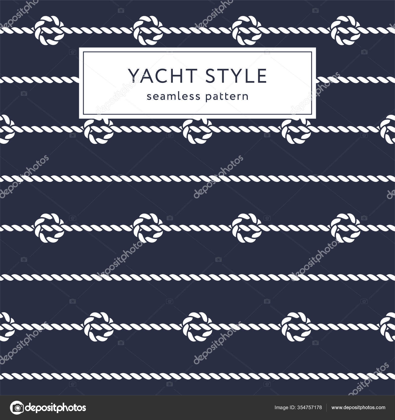 Nautical rope seamless pattern. Yacht style design Stock Vector by ...
