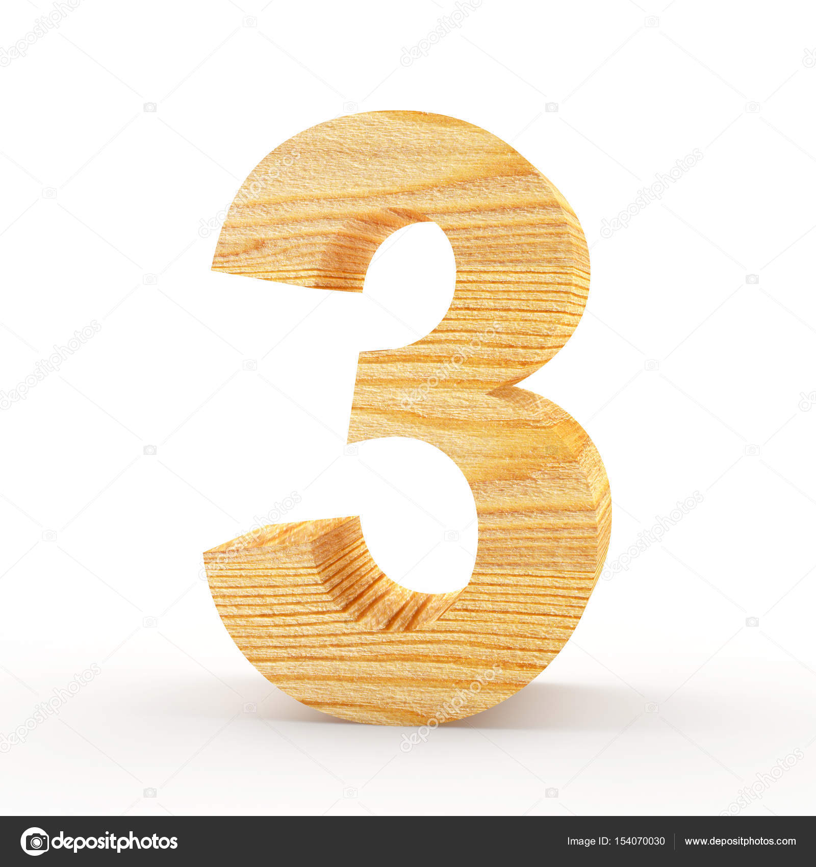 Wooden number 3 on white Stock Photo by ©rashevskiy.yandex.ru 154070030