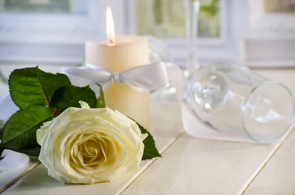 White rose candles Stock Photos, Royalty Free White rose candles Images ...