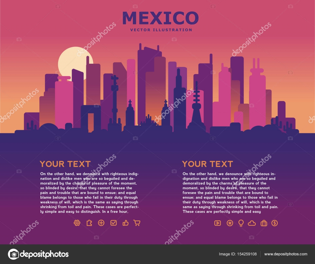 Mexico skyline with buildings Stock Vector by ©genadiymolnia.gmail.com ...