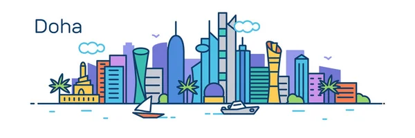 100,000 Doha skyline Vector Images | Depositphotos