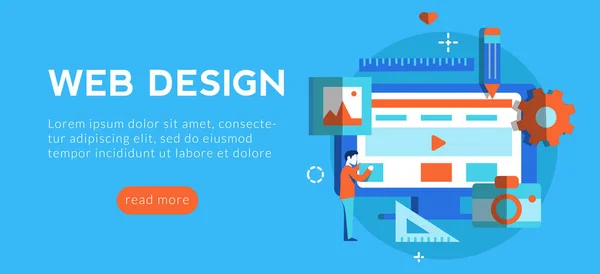 Web design flat concept. Programming apps infographics template header ...