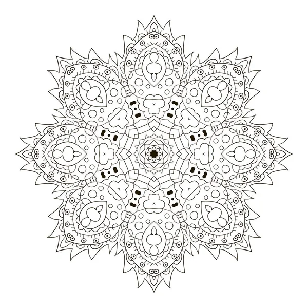 Mandala Illustration For Adult Coloring — Stock Vector © Rijal 107009314