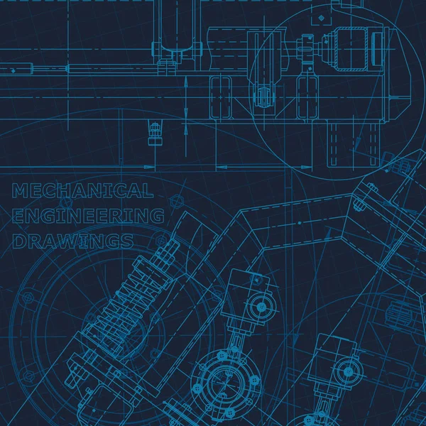 Technical Drawing Blueprint Black Background Stock Vector Image by ...