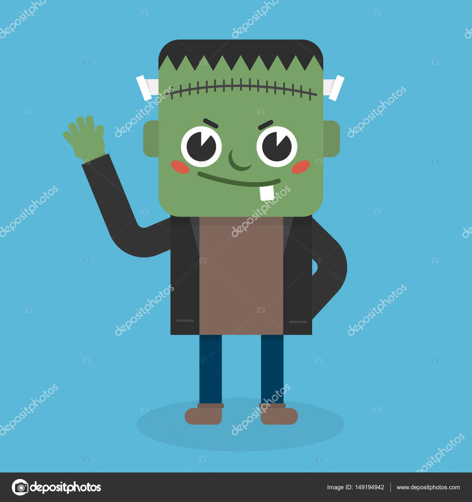 Cute Zombie Icon Flat Design Stock Vector by ©misterjabmail.gmail.com ...