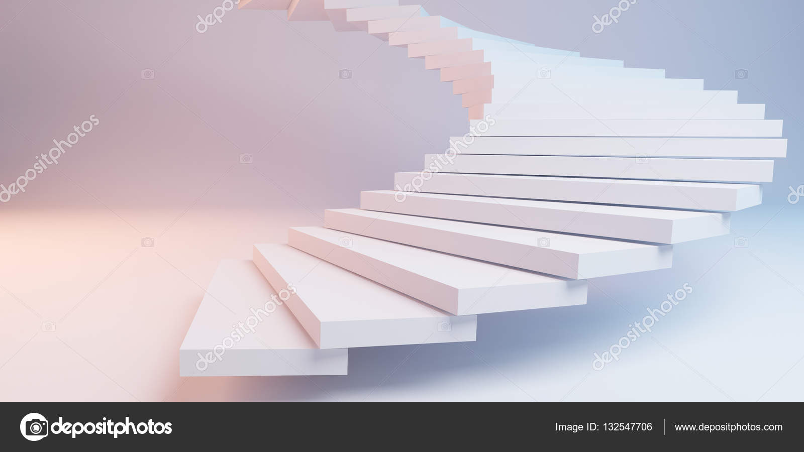 3D rendering abstract white stair on the white clean background — Stock ...