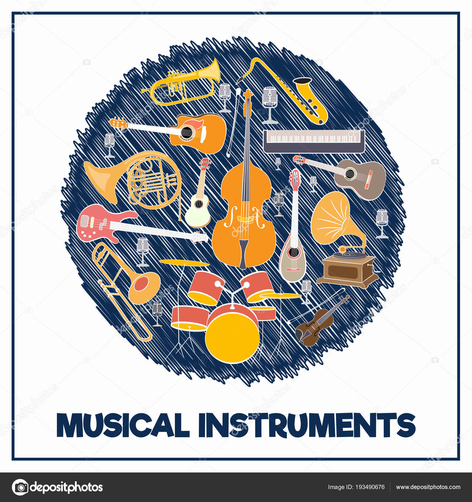 Musical instruments in a circle-03 Stock Vector Image by ©danilina.olga ...