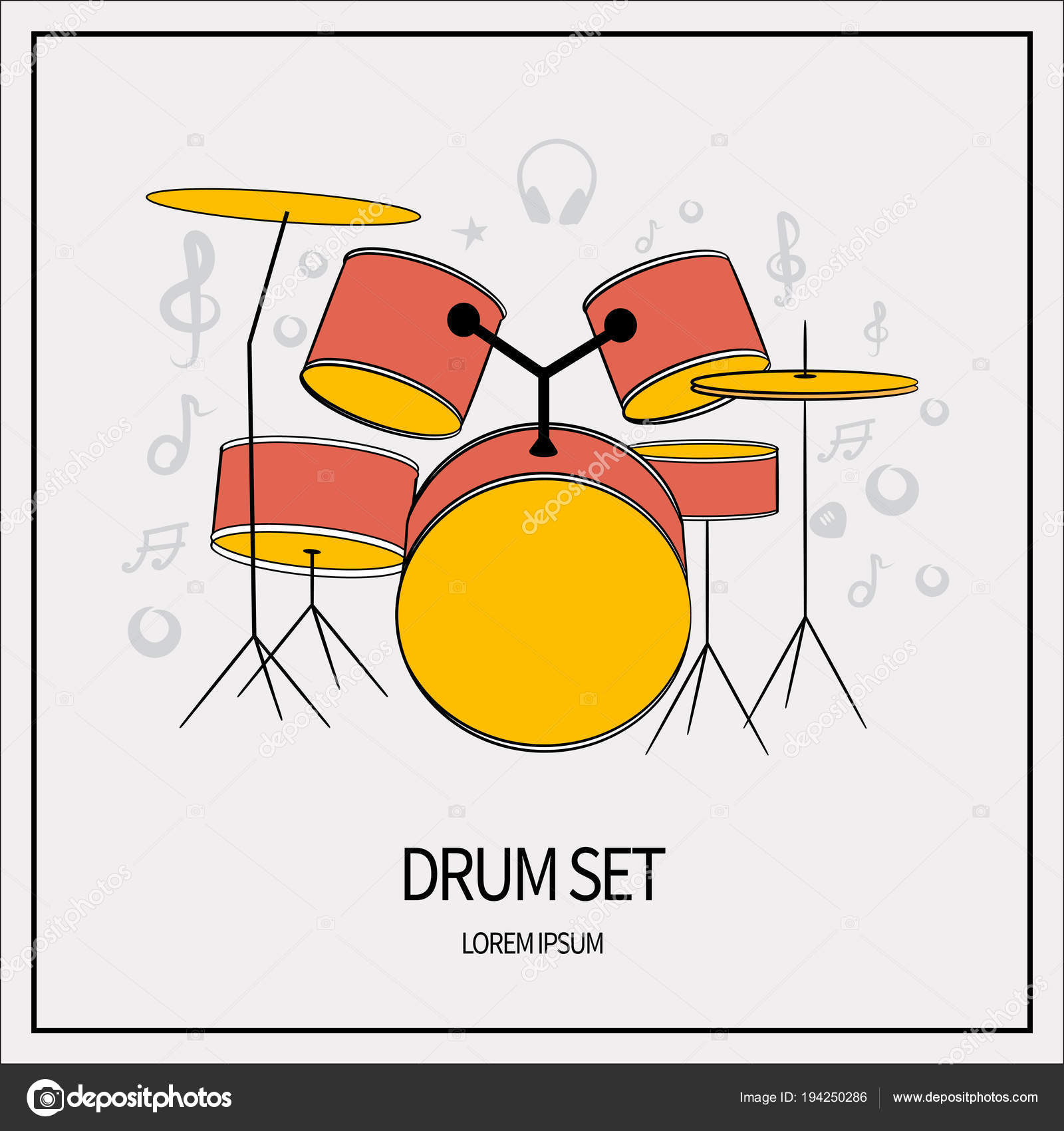 Drum set icon Stock Vector by ©danilina.olga.gmail.com 194250286
