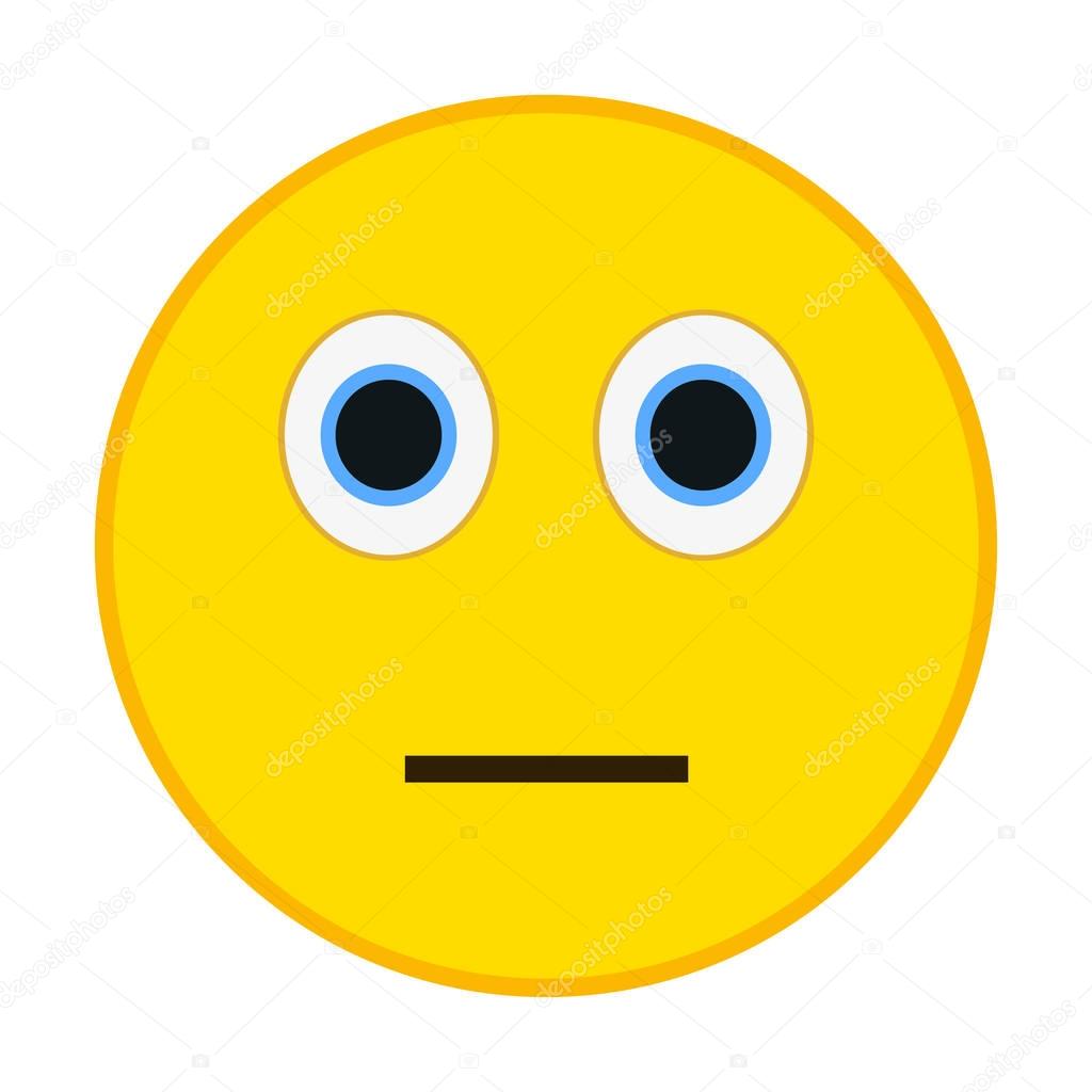 Emoticon neutro. Ilustração em vetor emoji indiferente. — Vetor de ...