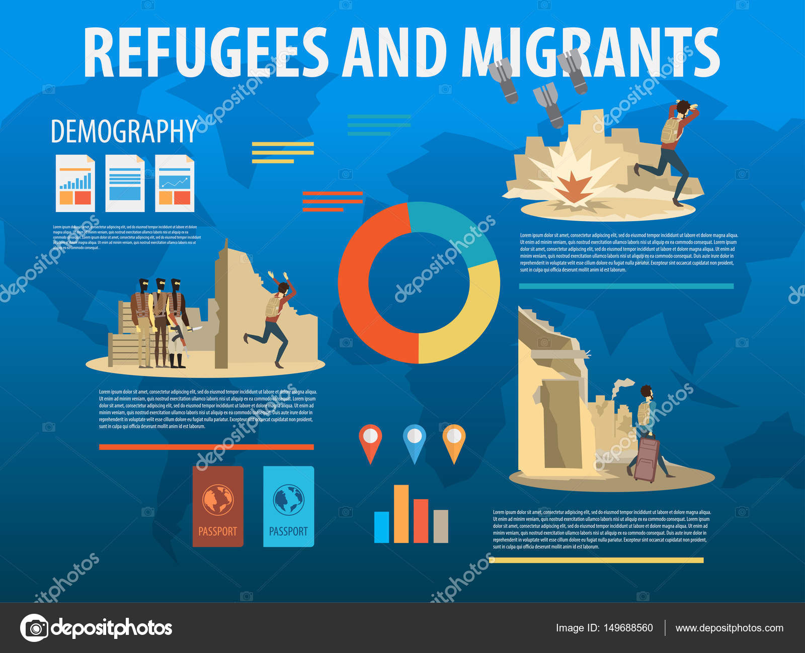 Refugee crisis infographic template — Stock Vector © andrei.dvaretski ...