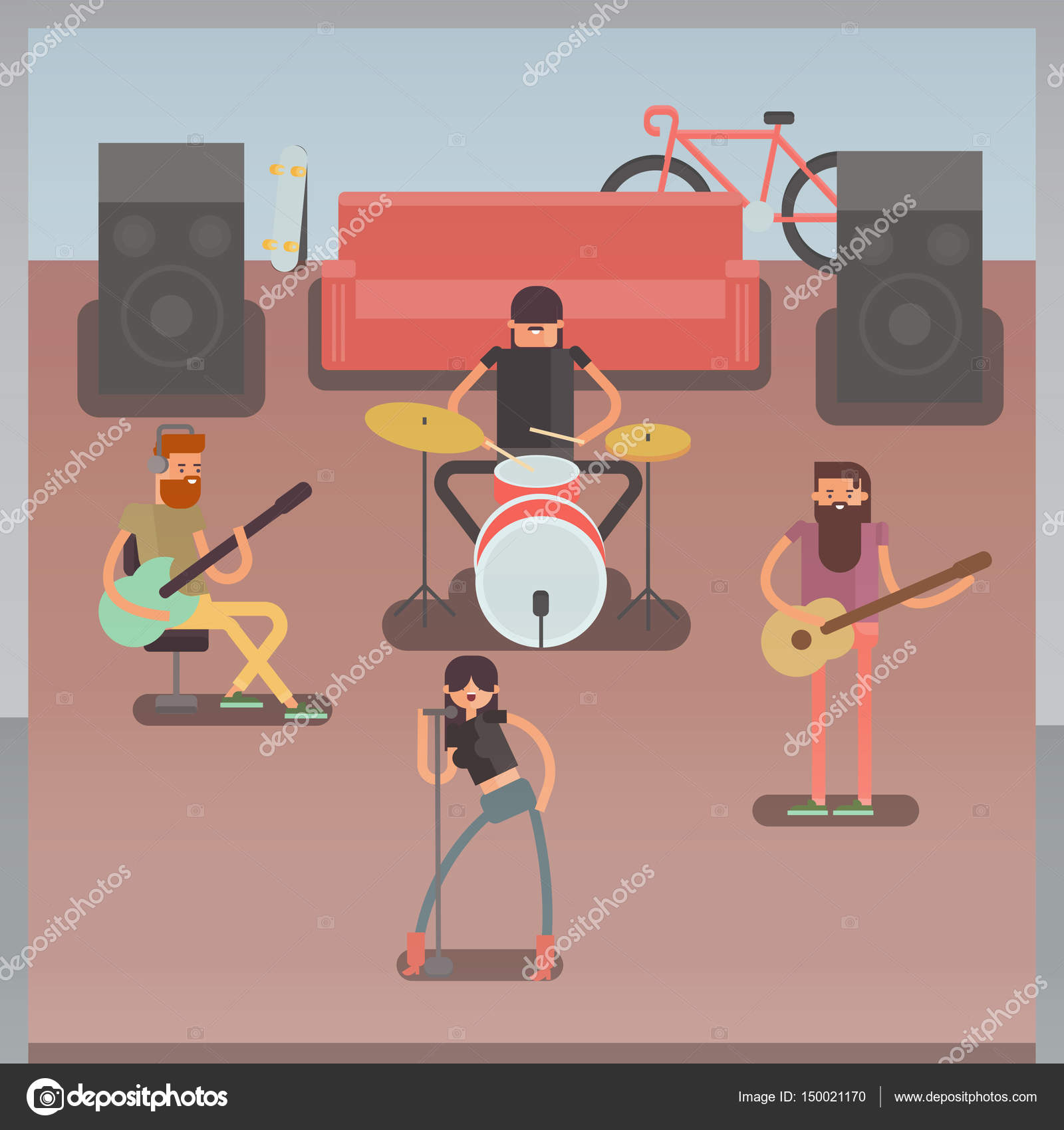 Musical group playing Stock Vector Image by ©andrei.dvaretski.yandex.ru ...