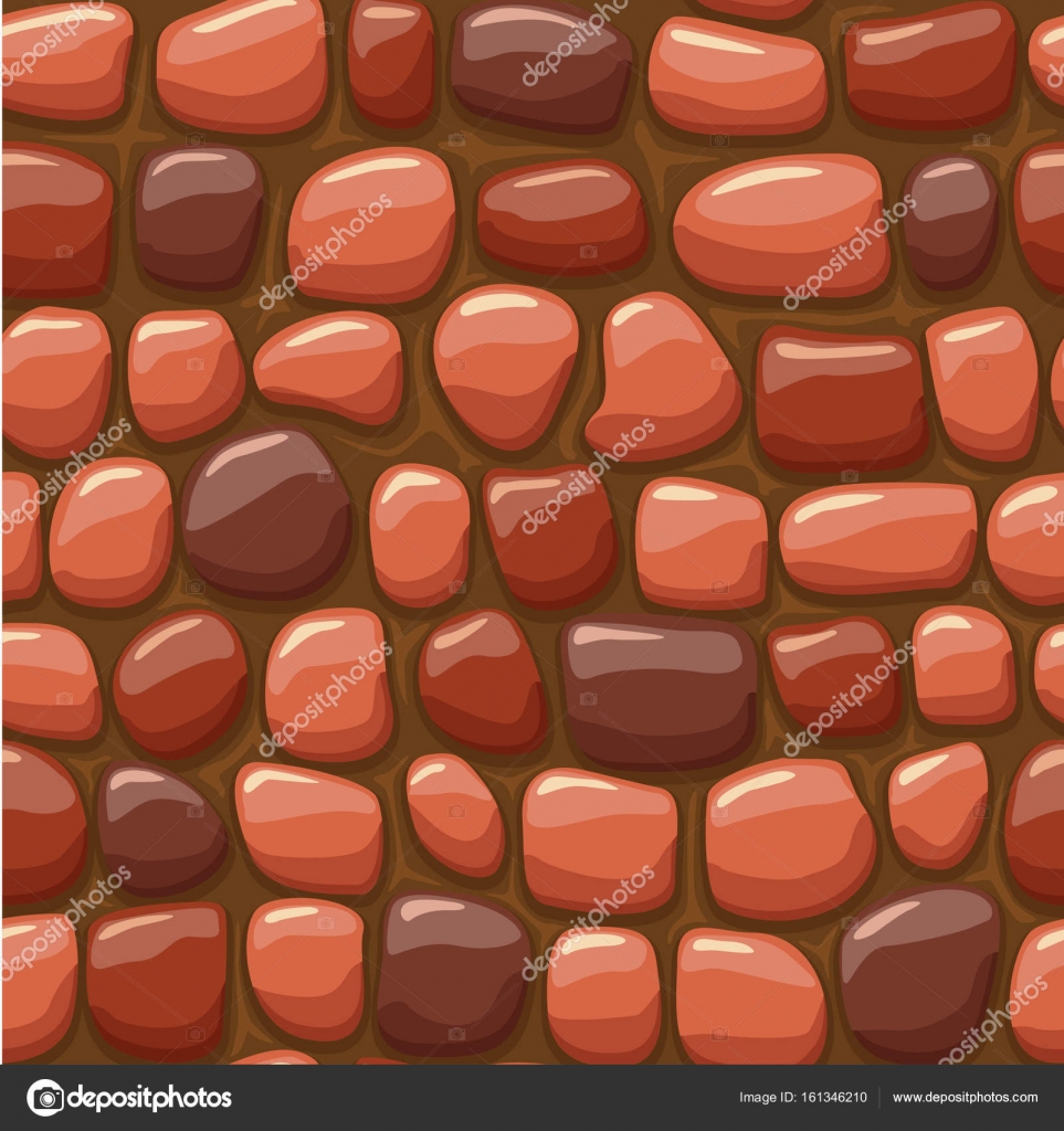 Texture de pierre rouge dessin animé, fond vectoriel sans couture ...