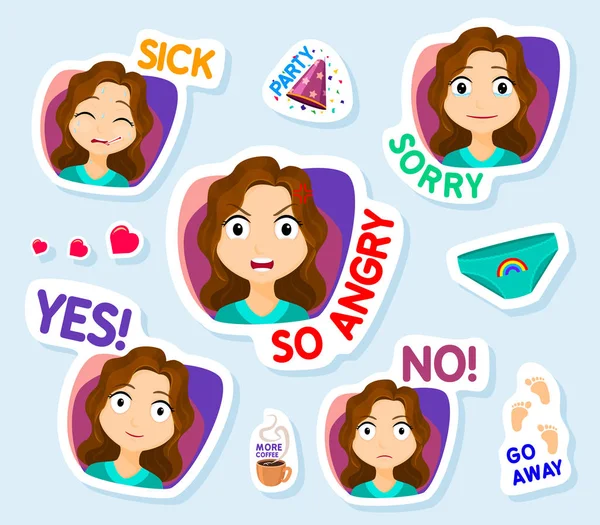 Collection of stickers for chat or sms. Stickers with man. Men with ...