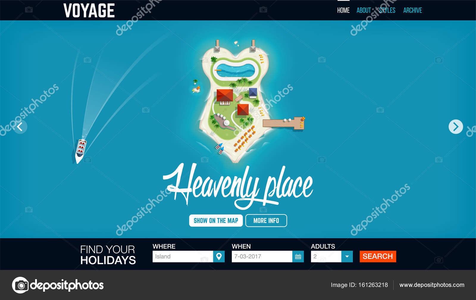 Concept website header template for Travel and tourism. Top view of the ...