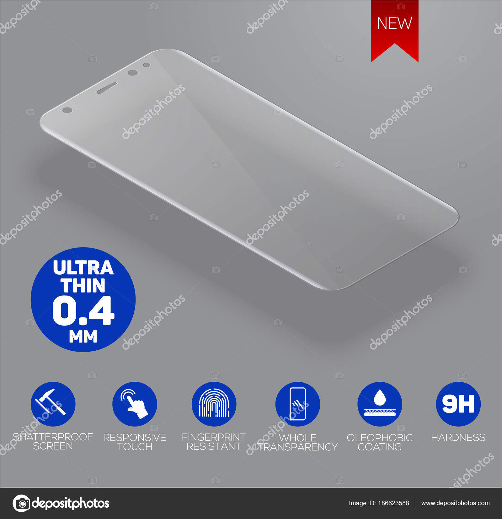 Screen protect Glass. Vector screen protector film or glass cover ...