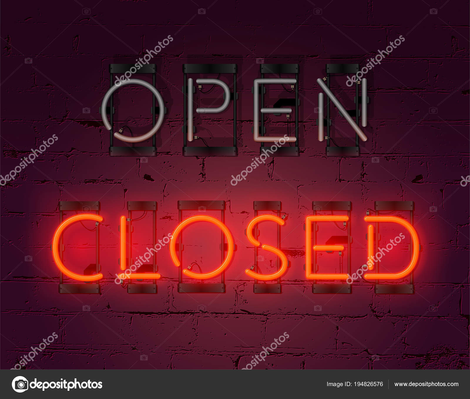 Neon Open Closed Sign