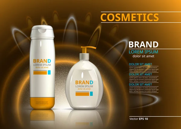 Digital Vector Realistic Cosmetics bottles. Beauty products for hair ...