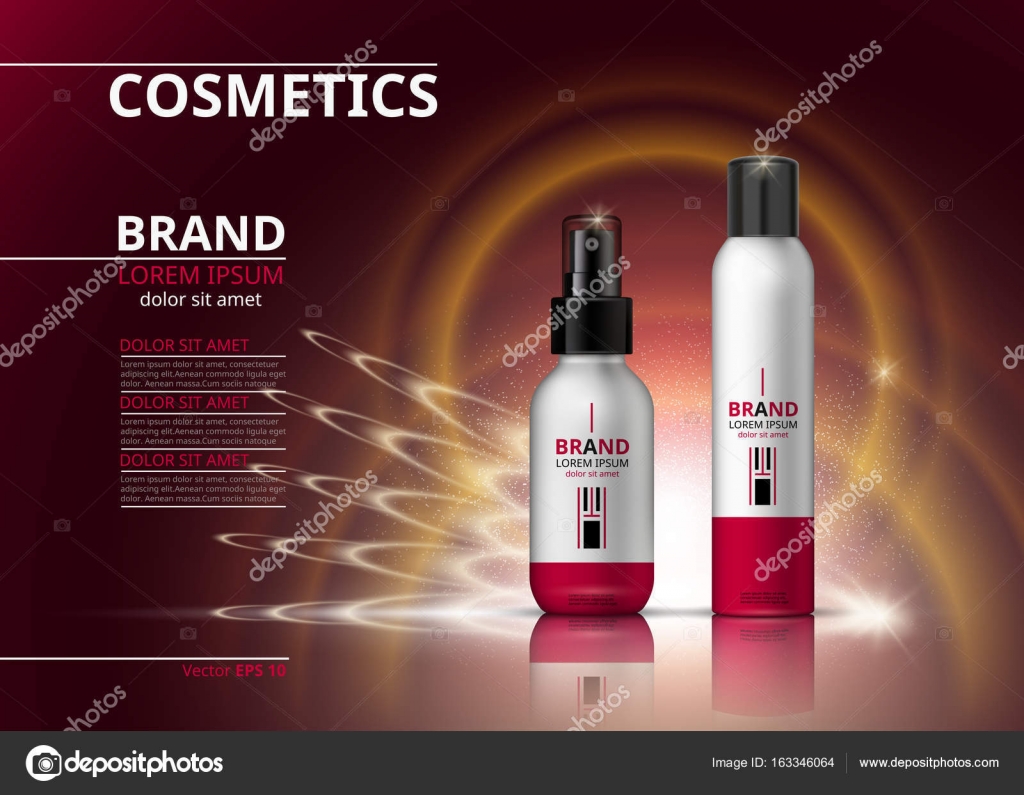 Digital Vector Realistic Cosmetics bottles. Beauty products for hair ...