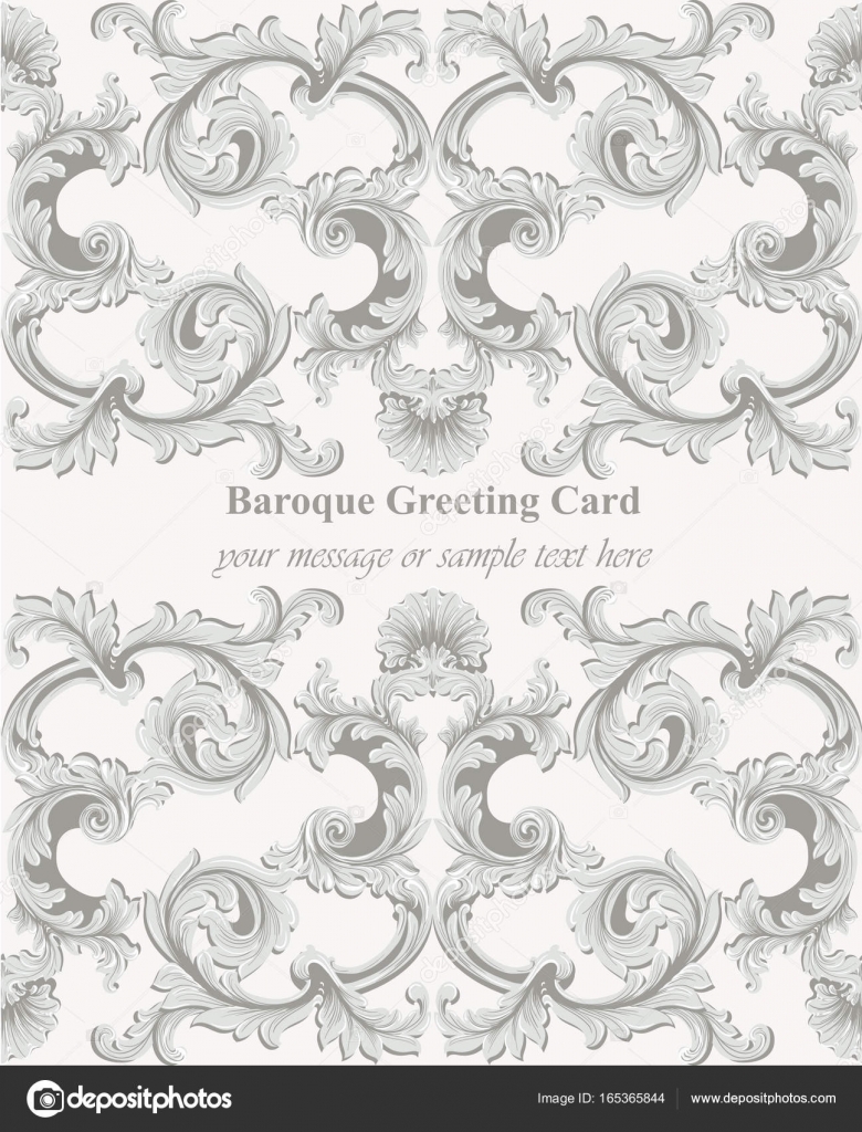 Luxury Baroque card ornament background Vector. Rich imperial intricate ...