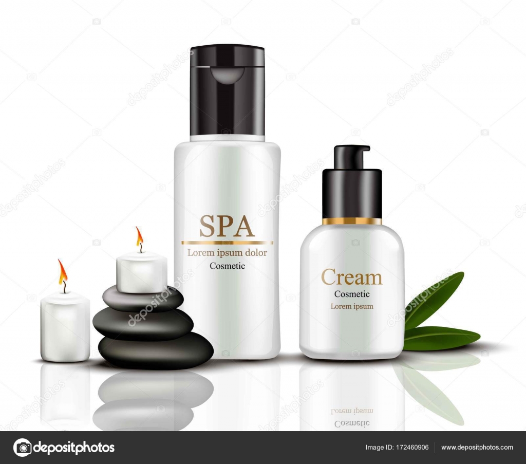 Spa Cream Cosmetics set collection realistic mock up Vector. Hydration ...