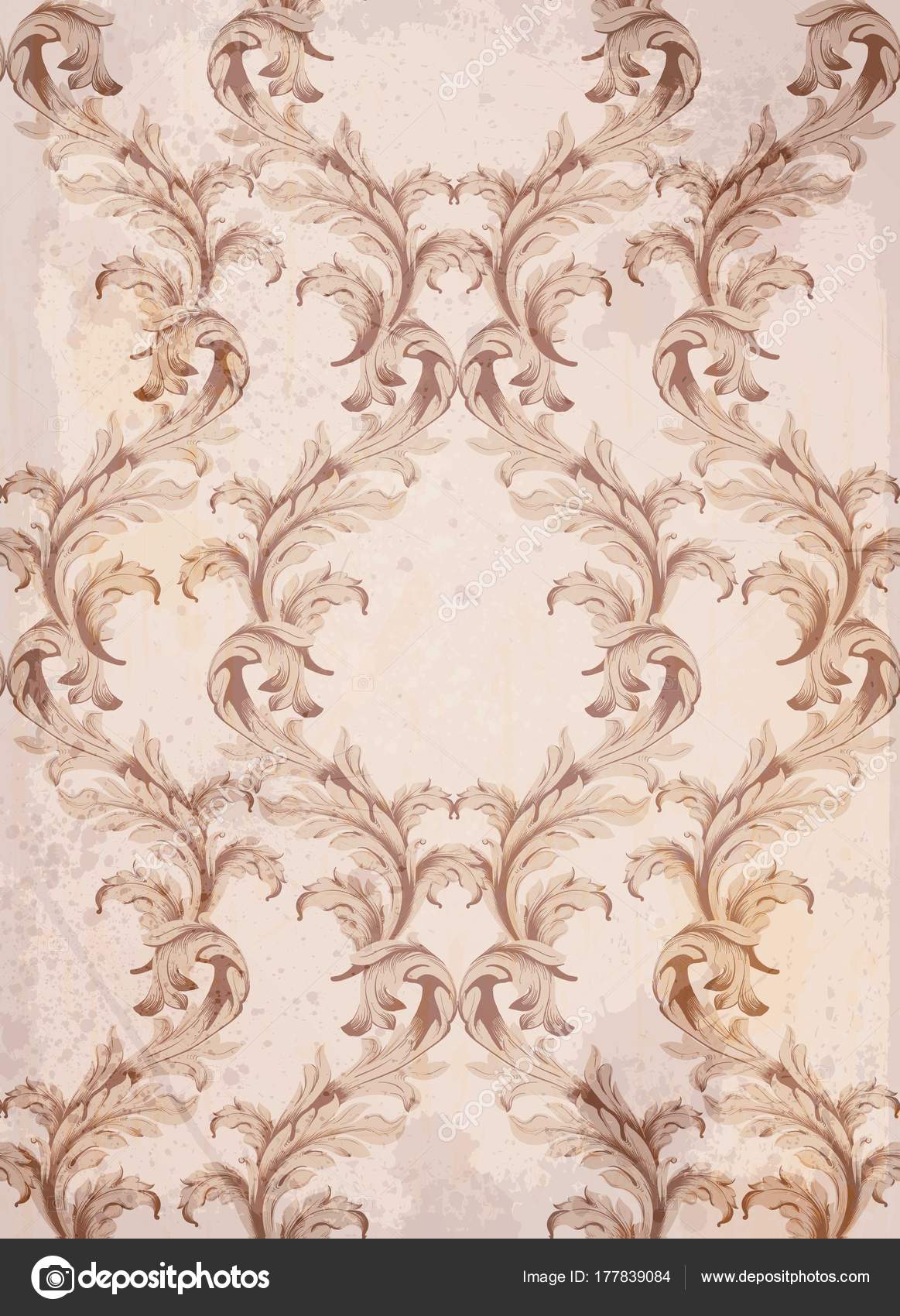 Baroque pattern background Vector. Vintage ornament decor textures ...