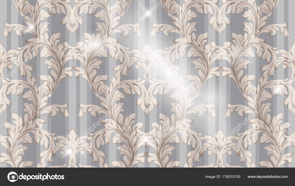 Baroque pattern old fabric background Vector. Vintage ornament decor ...