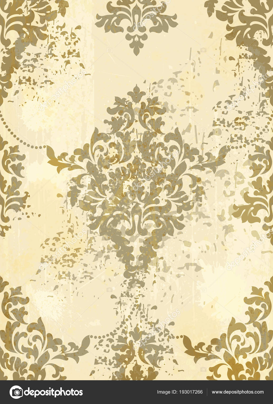 Rococo pattern background Vector. Ornamented texture luxury design ...