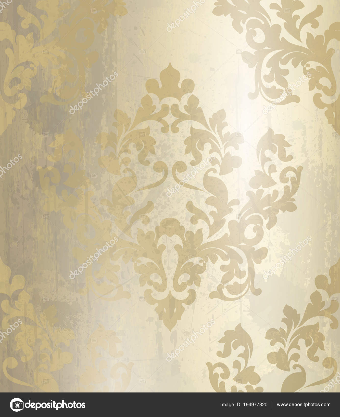 Vintage Baroque pattern background Vector. Ornamented texture luxury ...
