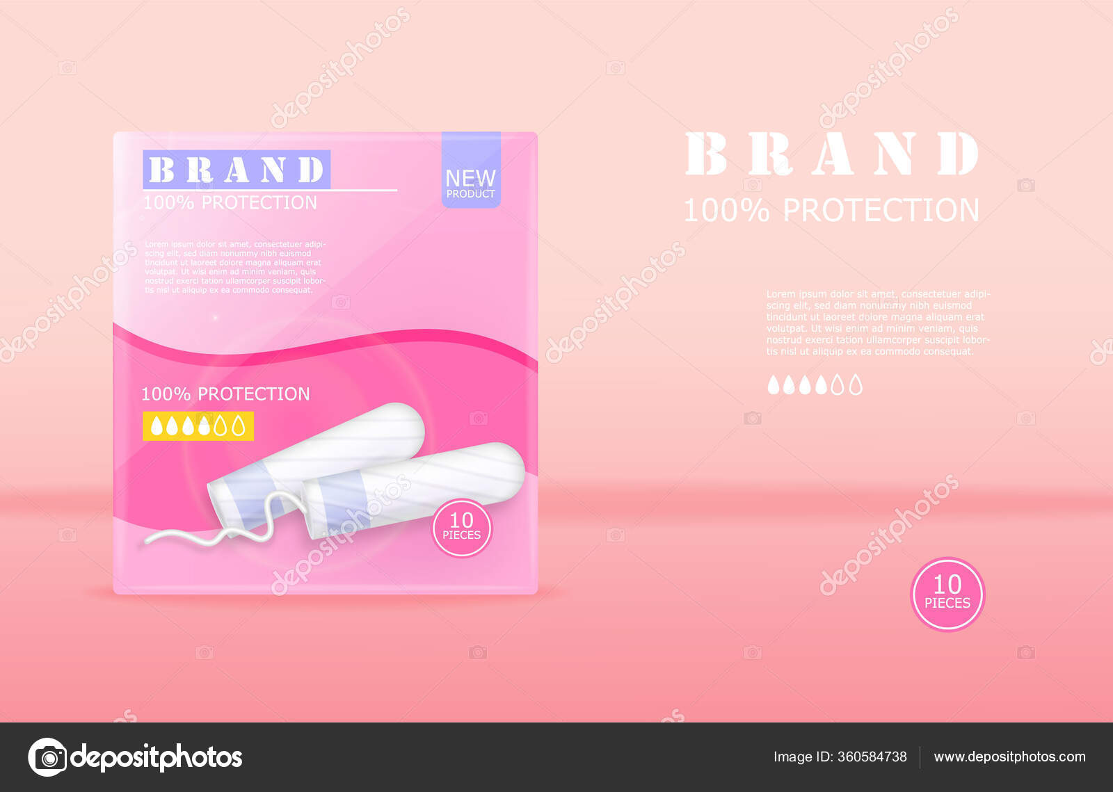 Menstrual Cycle Sanitary Tampons Advertisement Package Place Brand ...