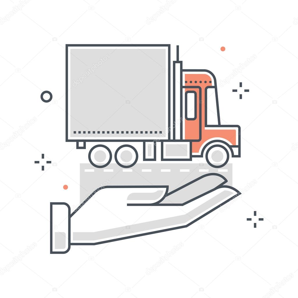 Color line, delivery insurance illustration, icon Stock Vector Image by ...