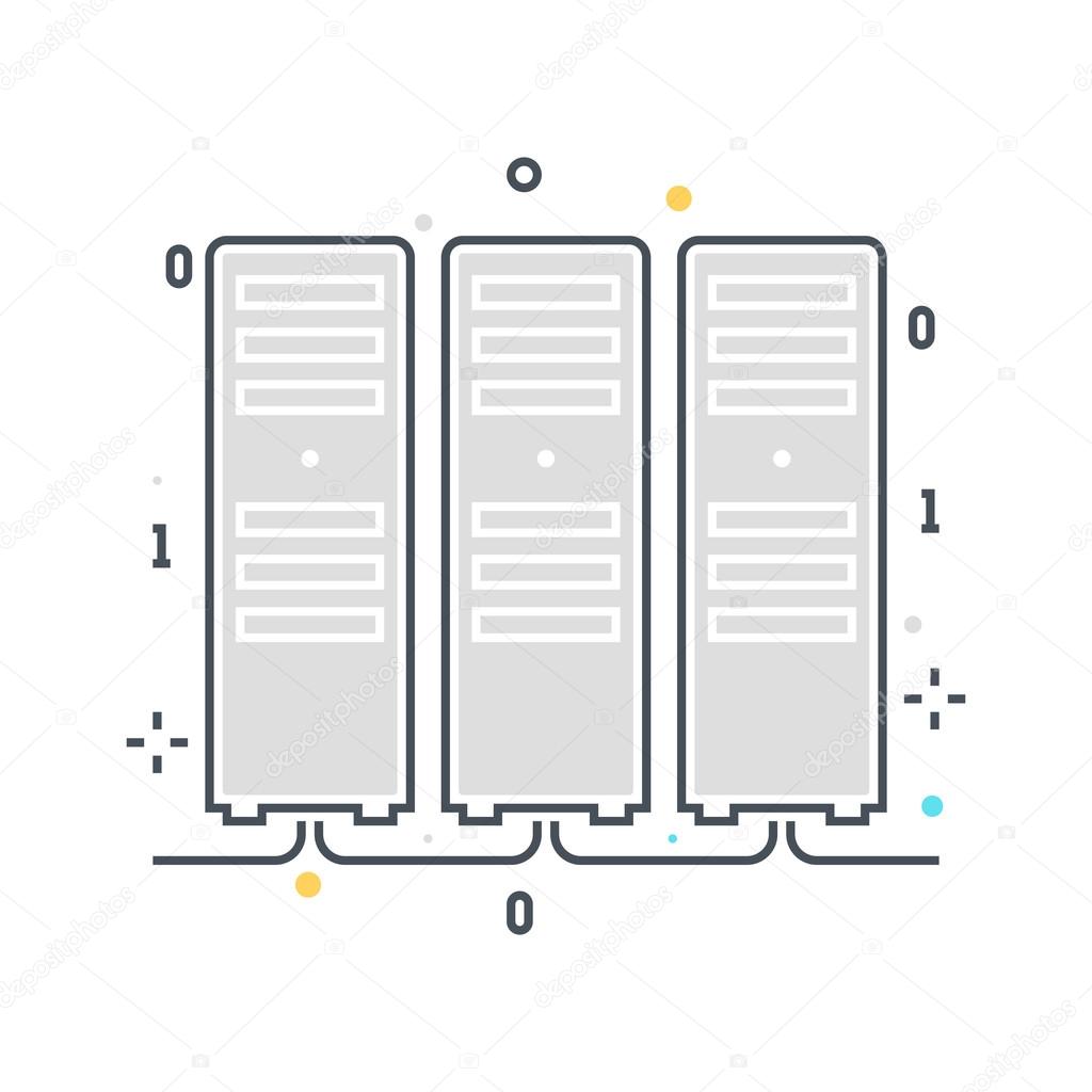 Color line, server illustration, icon Stock Vector by ©Howcolour 126388276