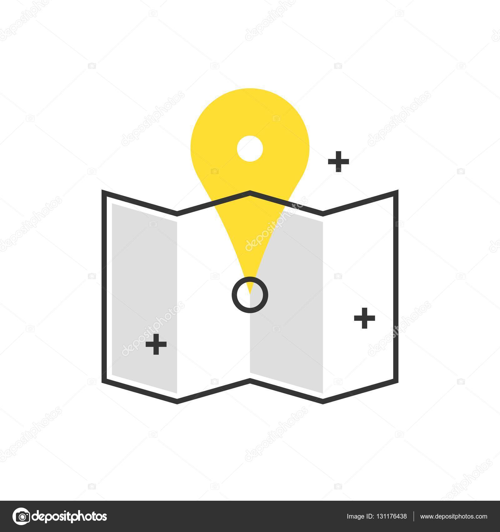 Icône de boîte de couleur, carte, concept de localisation Vecteur par ...