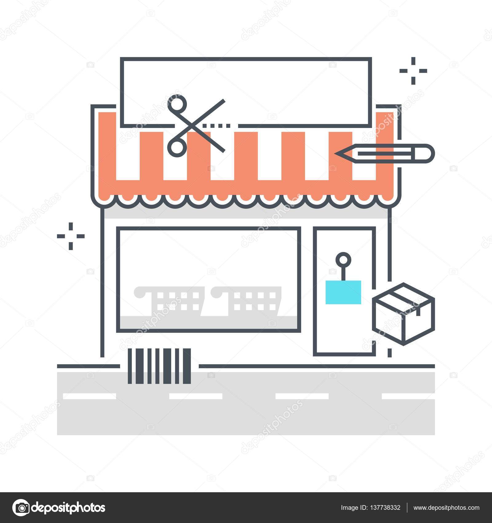 Color line, shop concept illustration concept illustration, icon Stock ...