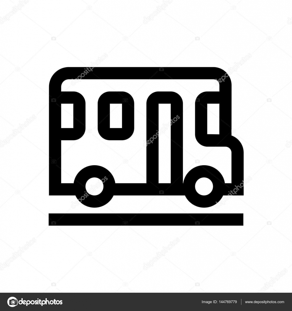 School bus mini line, icon Stock Vector Image by ©Howcolour #144769779