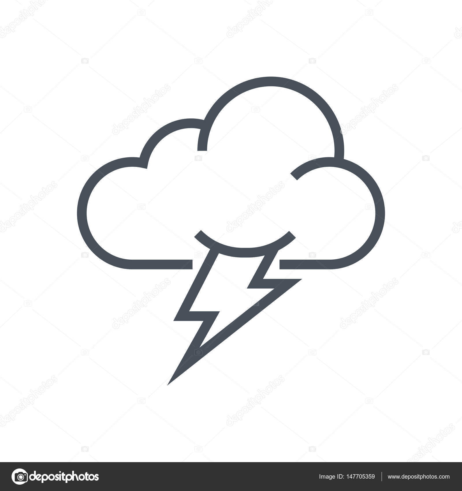 Thunder and cloud icon Stock Vector Image by ©Howcolour #147705359