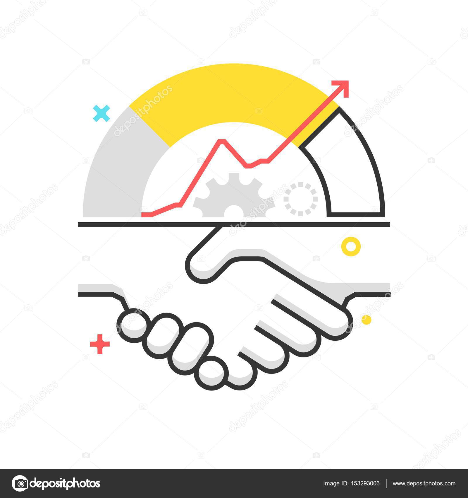 Color box icon, hand shake illustration, icon Stock Vector Image by ...