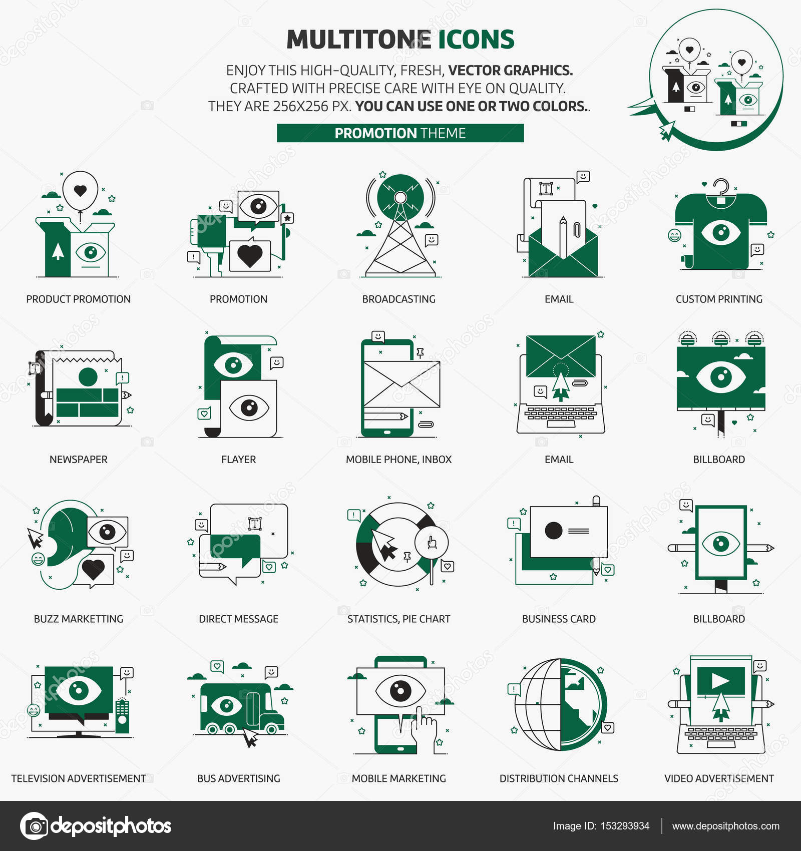 Multi tone icons, advertisement, backgrounds and graphics Stock Vector ...