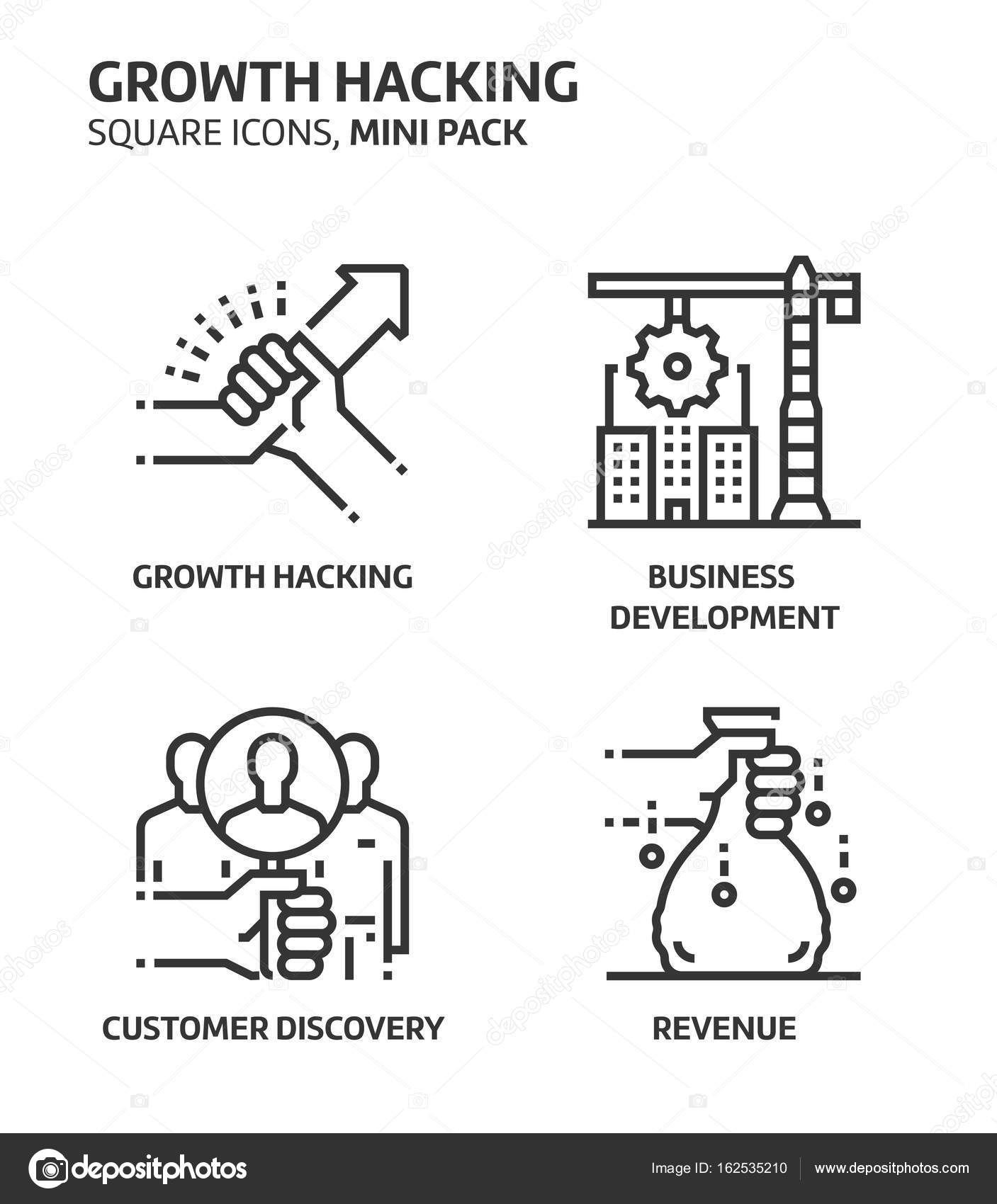 Growth. hacking, square mini icon set Stock Vector Image by ©Howcolour ...