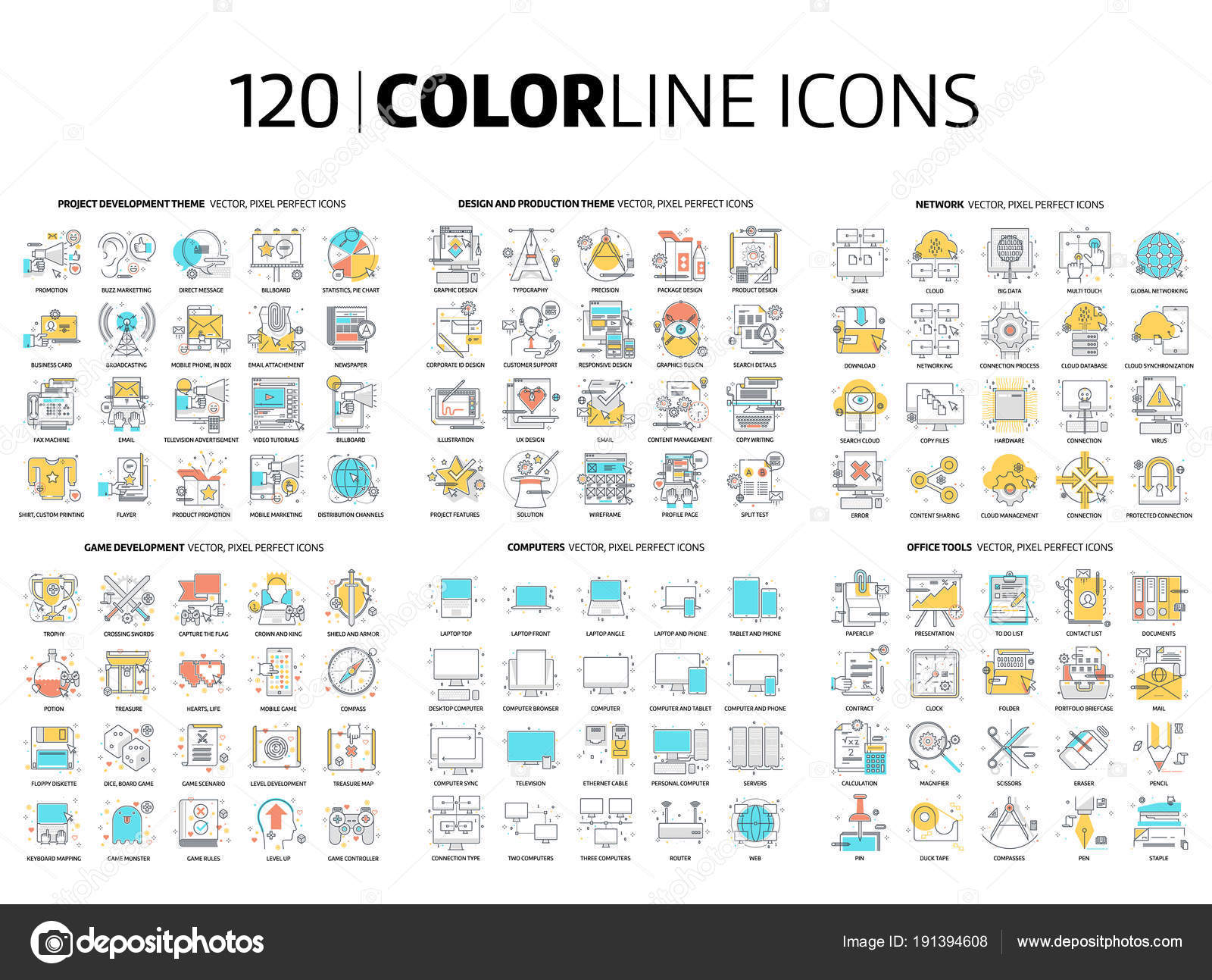 120 Color line icons — Stock Vector © Howcolour #191394608