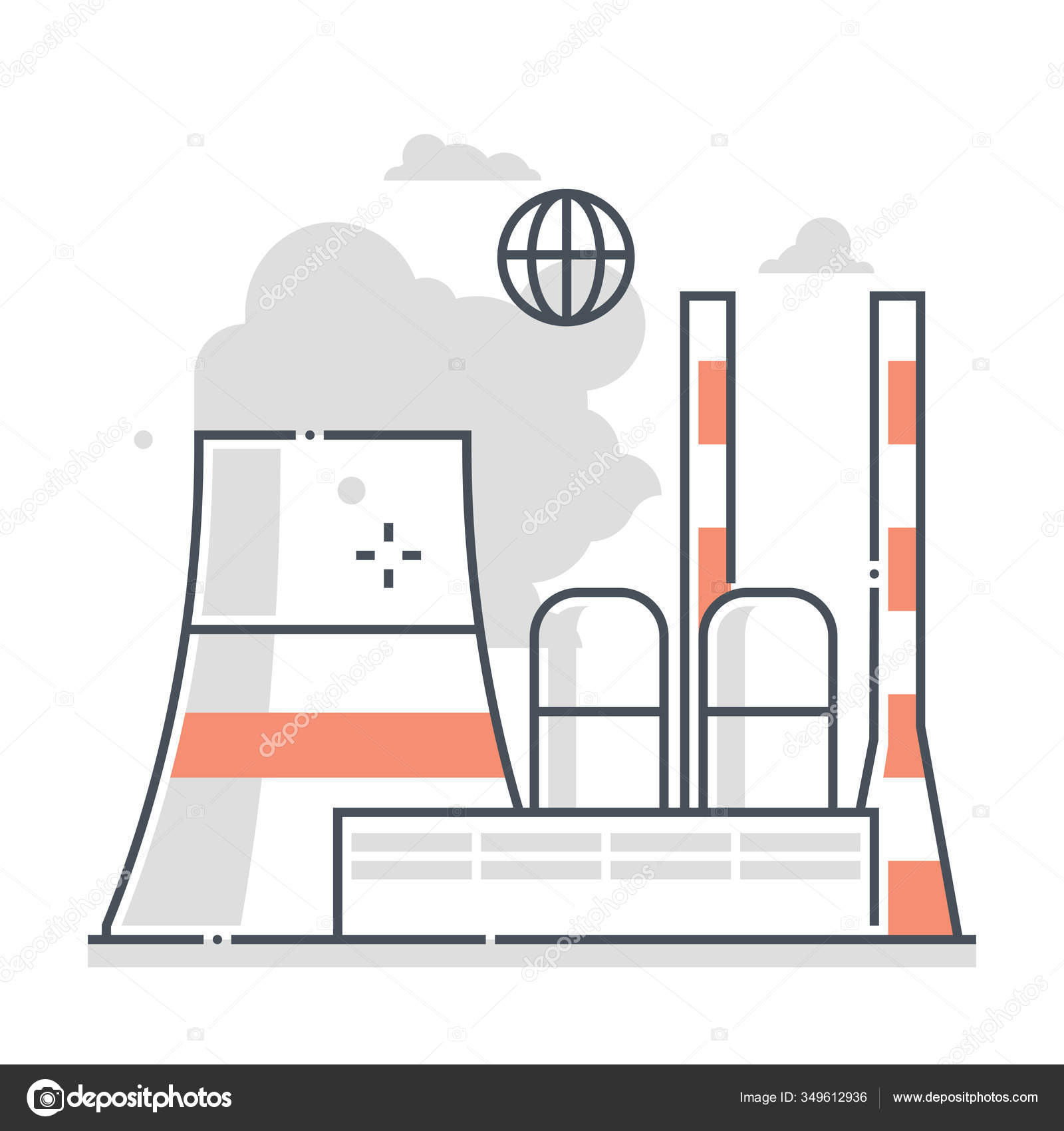 Power Plant Related Color Line Vector Icon Illustration Icon Factory ...