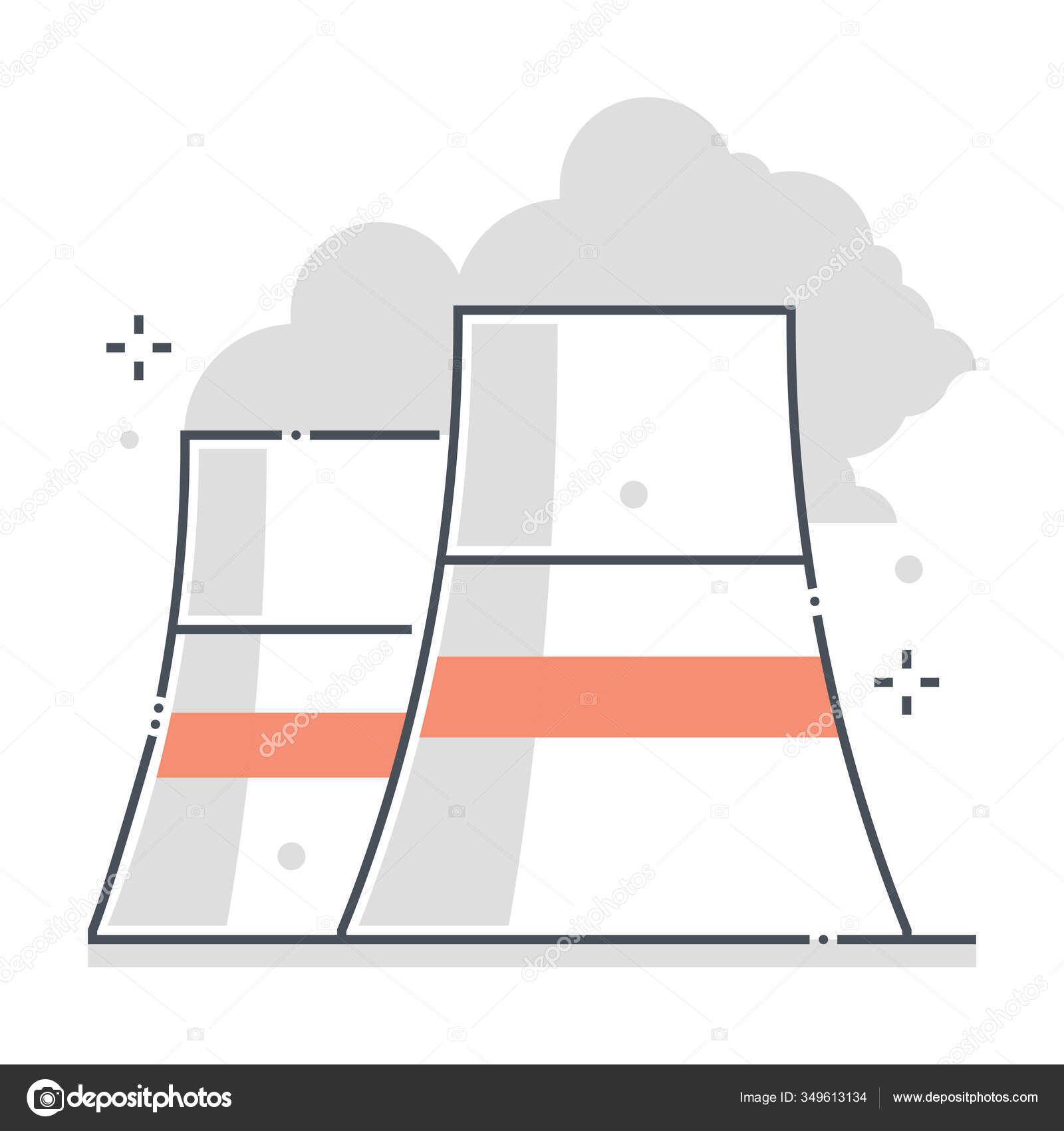 Power Plant Related Color Line Vector Icon Illustration Icon Energy ...