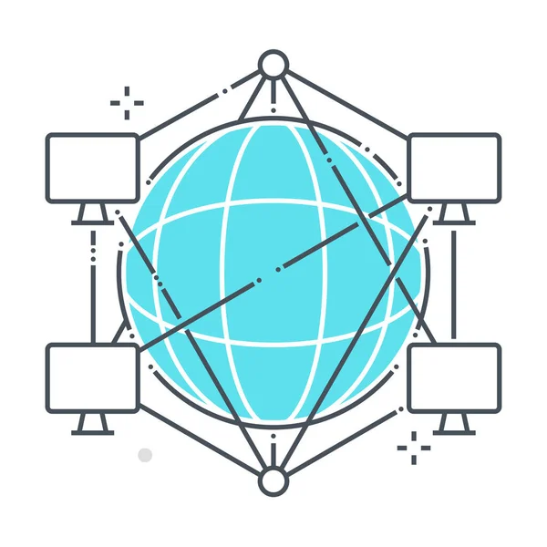 Color line, distribution channels concept illustration, icon — Stock ...