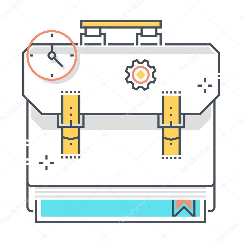Portafolio de negocios relacionados con la l nea de color icono de vector, ilustraci n. El icono ...