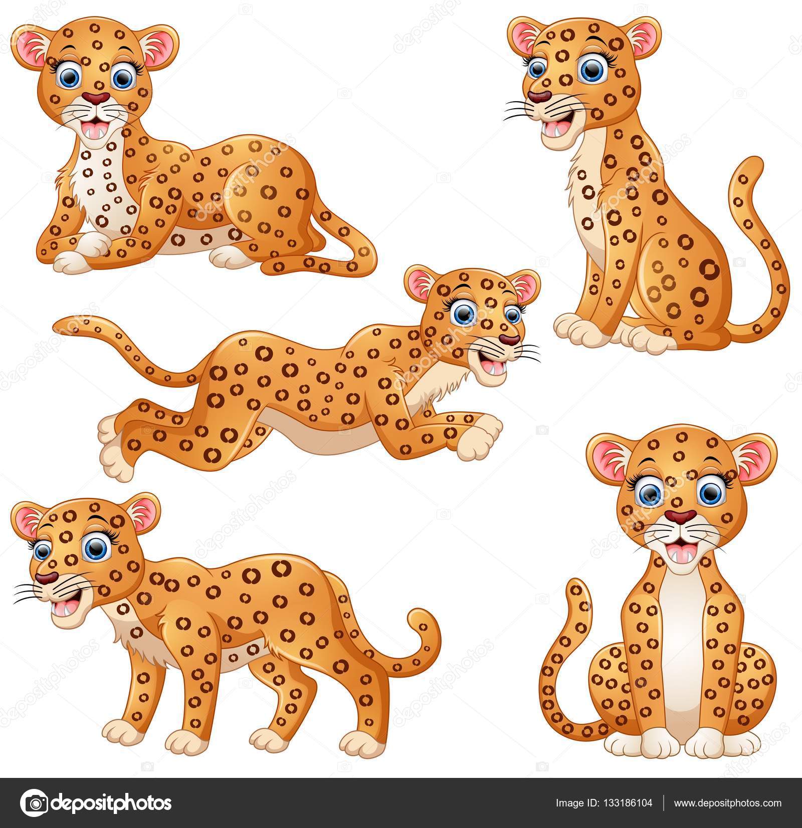 Leopard cartoon set collection Stock Vector Image by ©dualoro #133186104
