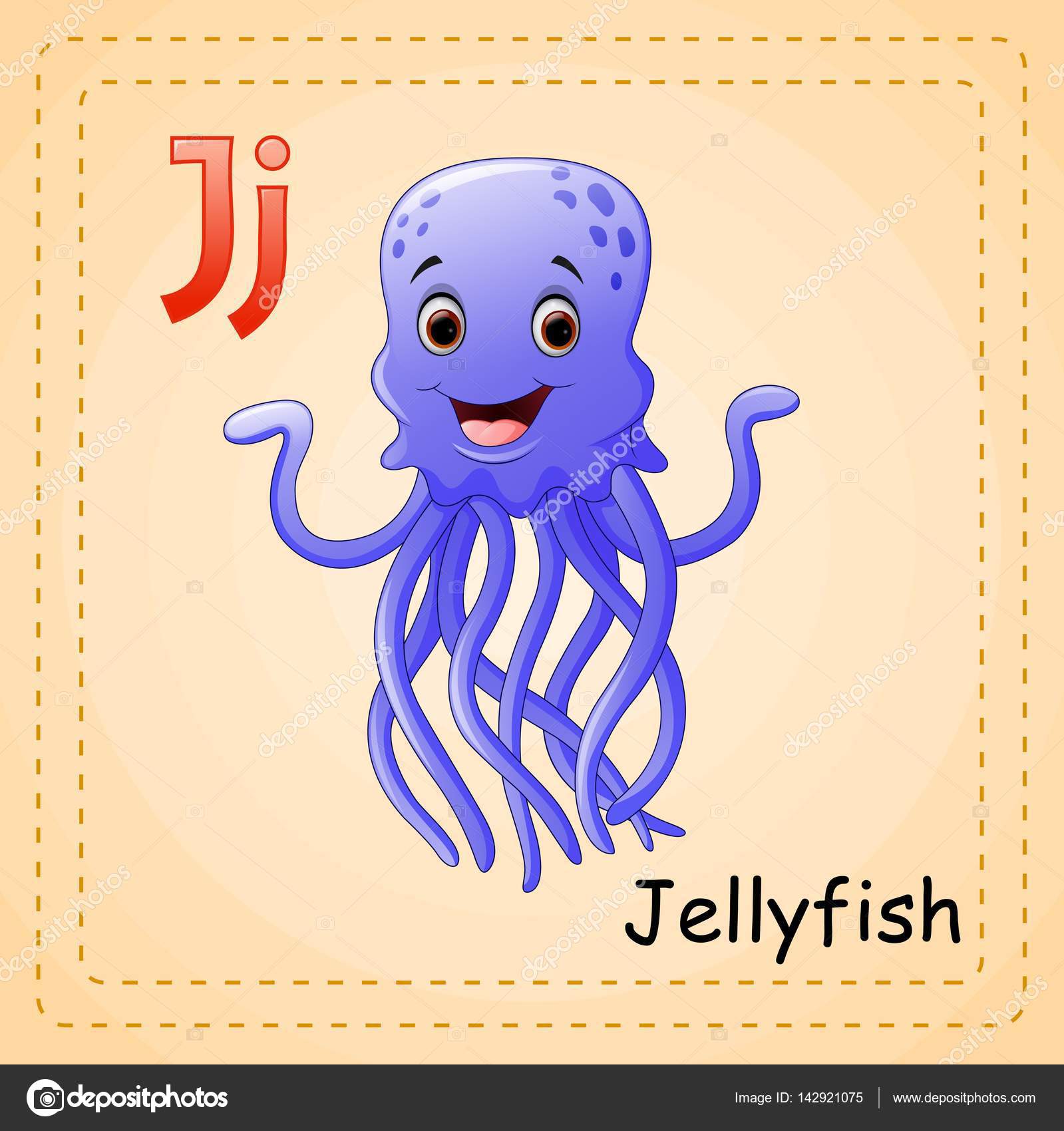 Animals alphabet: J is for Jellyfish Stock Vector by ©dualoro 142921075