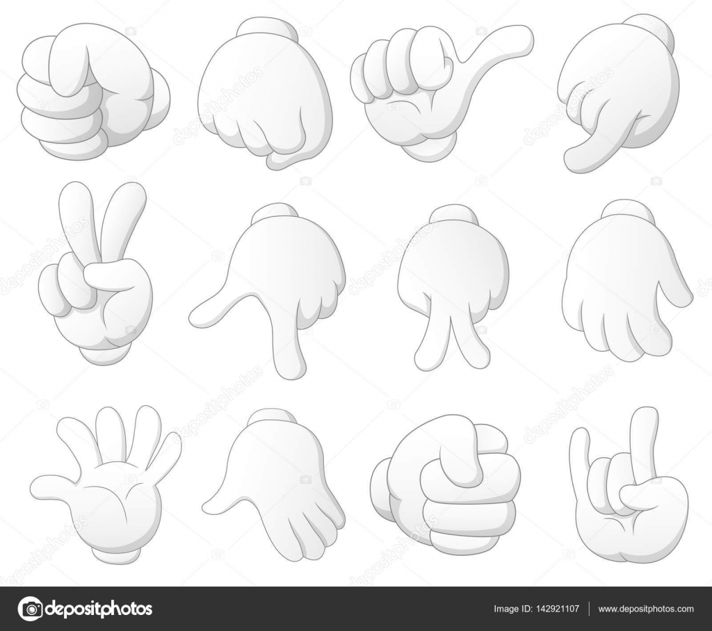 Image vectorielle Collection de mains de dessin animé par ©dualoro ...